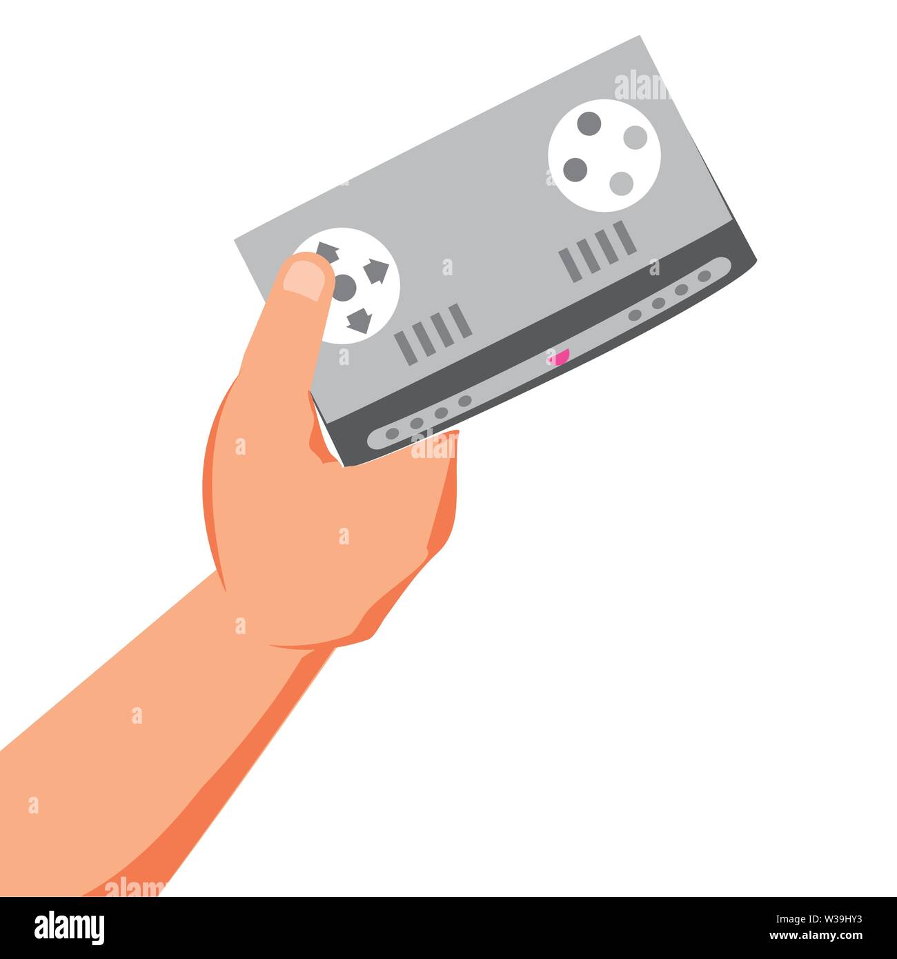 hand user with video game control retro vector illustration design ...