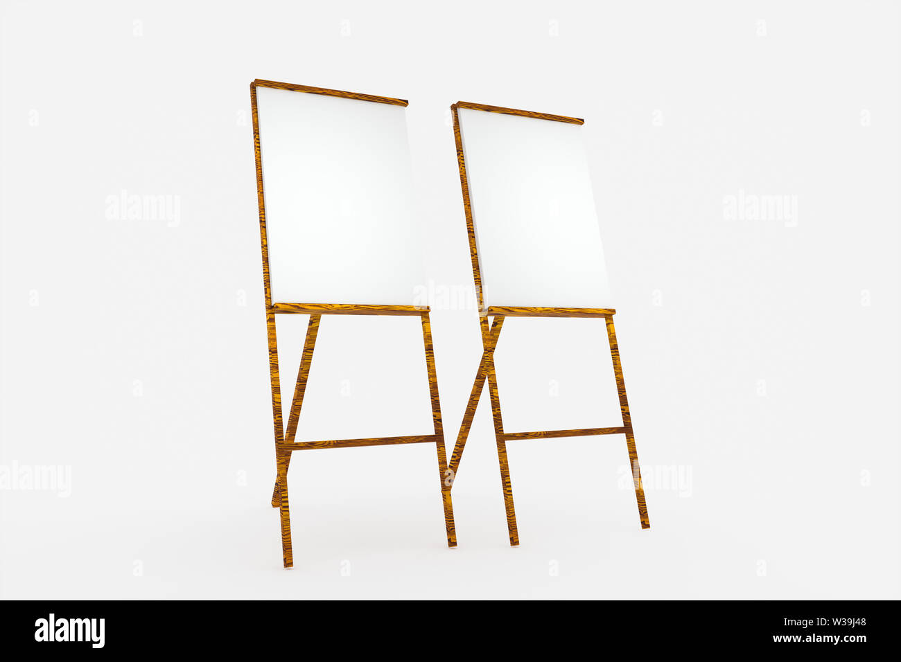 The blank easel board with white background, 3d rendering. Computer ...