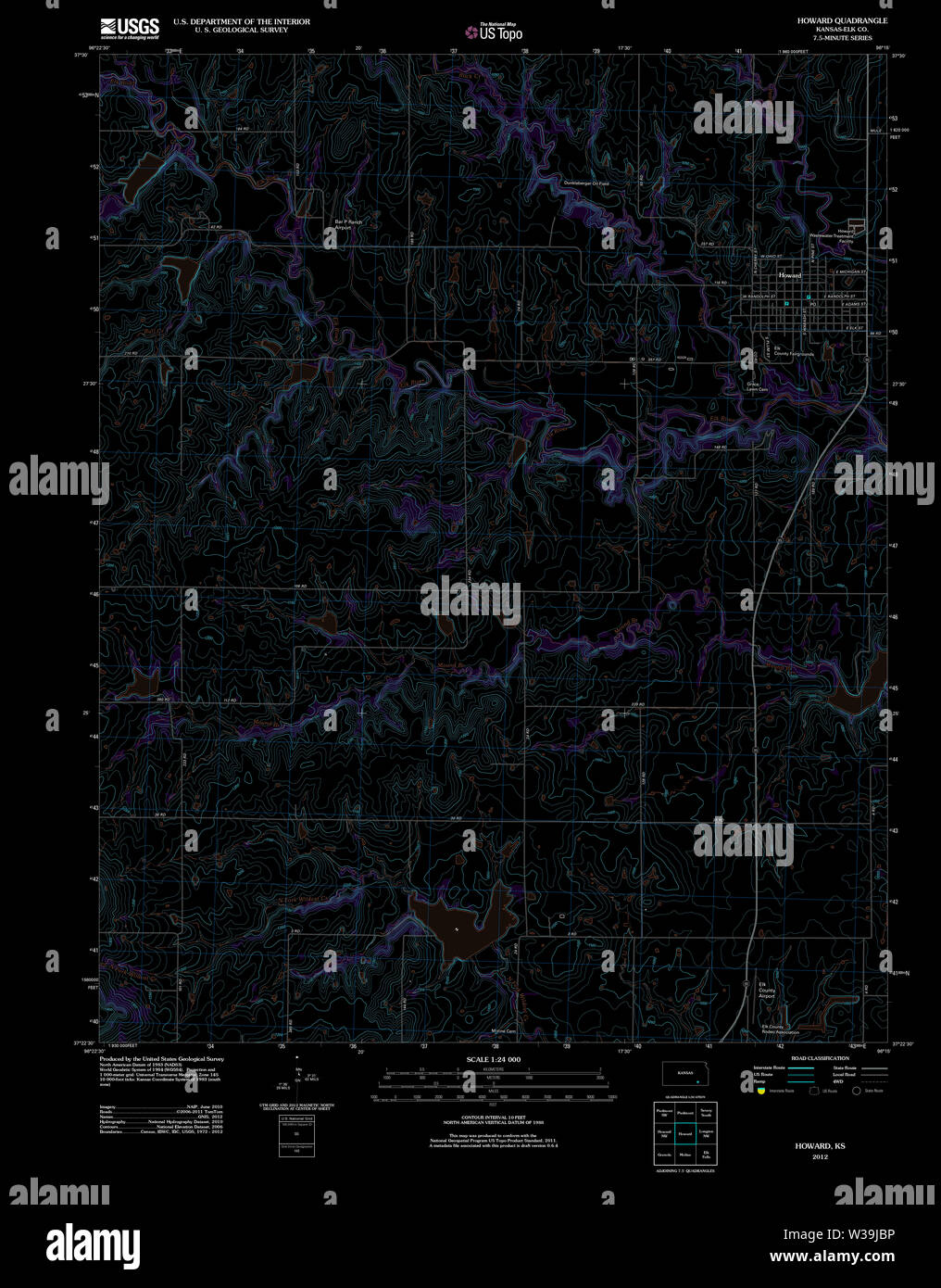 Map of howard kansas hi-res stock photography and images - Alamy