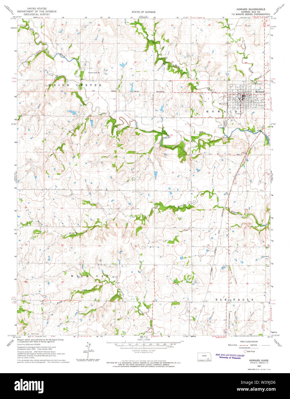 Map of howard kansas hi-res stock photography and images - Alamy