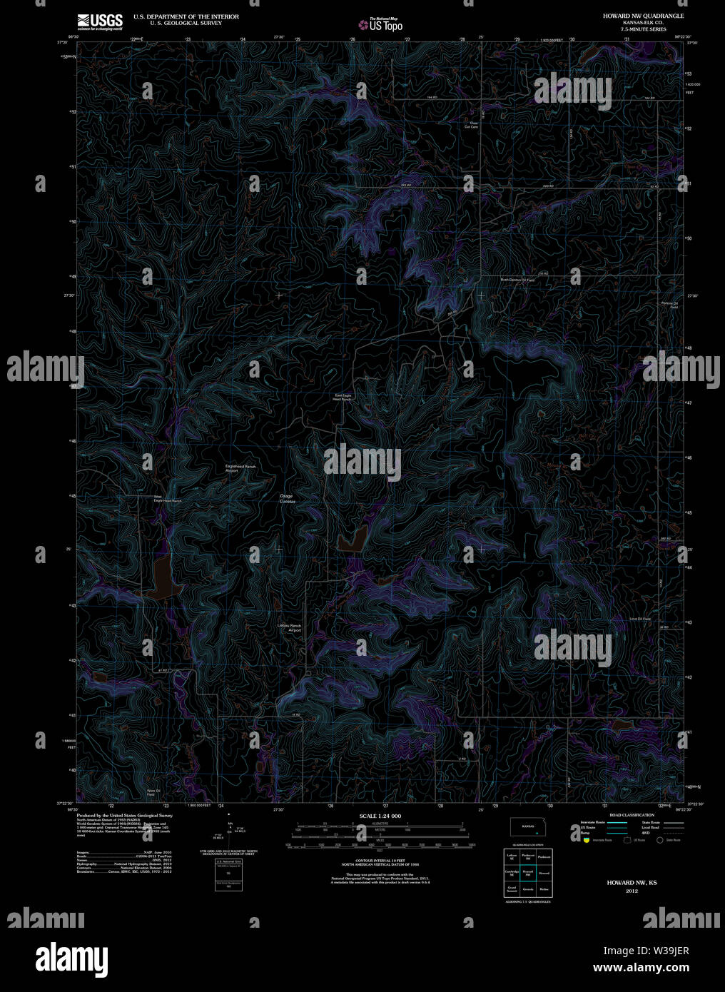 Howard kansas map hi-res stock photography and images - Alamy
