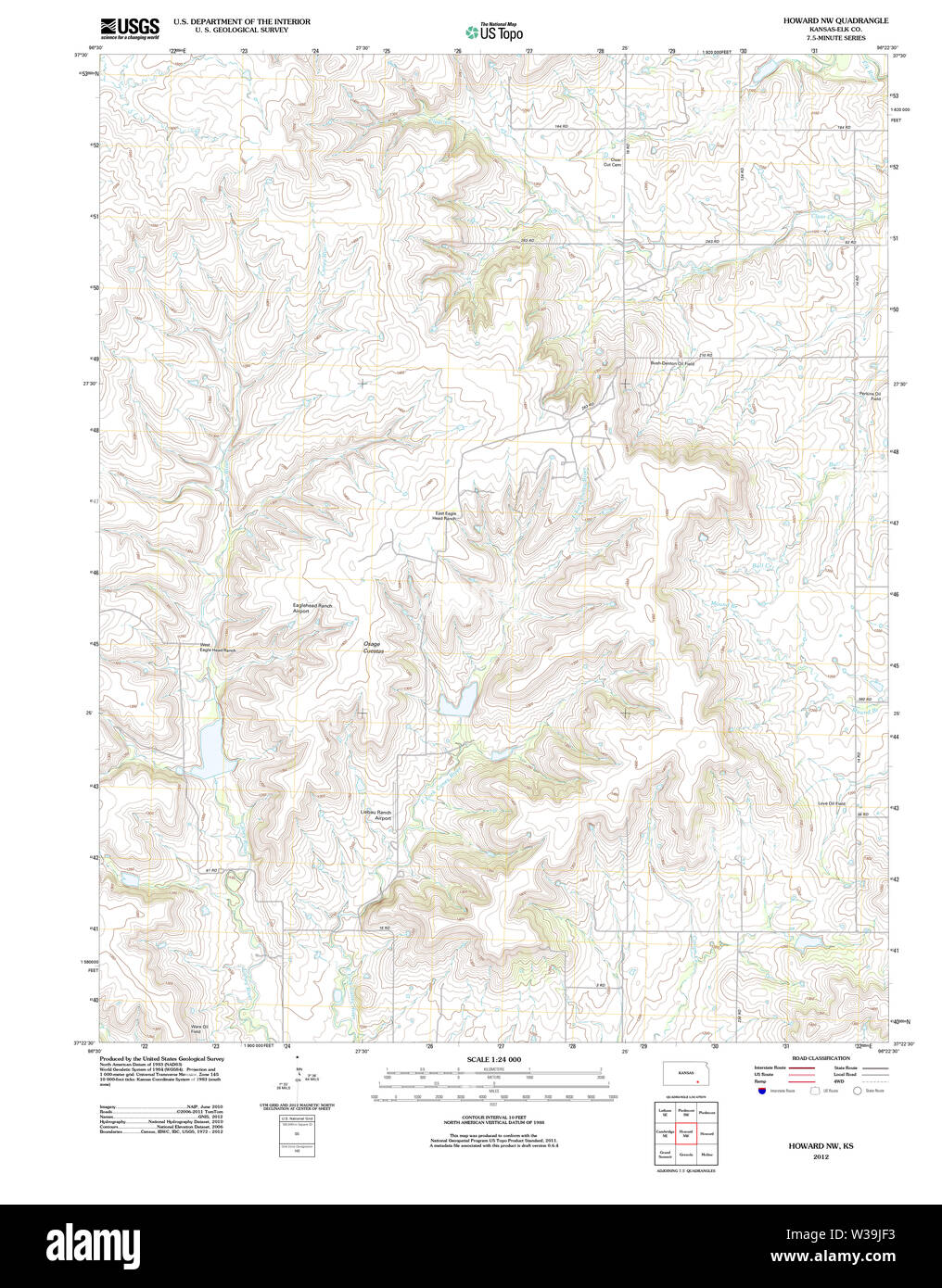 Howard kansas map hi-res stock photography and images - Alamy