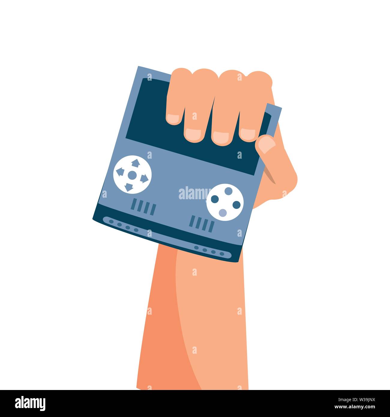 gamer hand with handle video game device vector illustration design ...