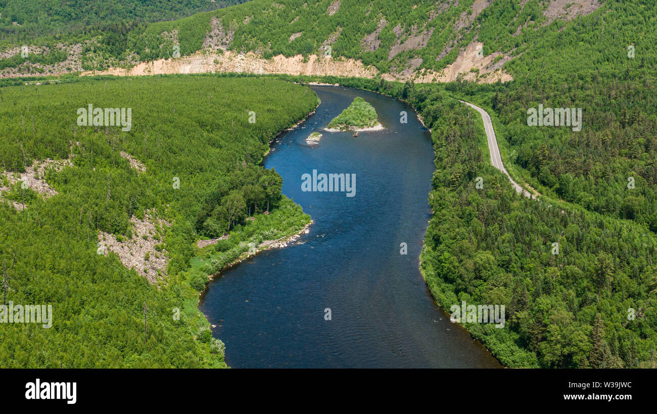 Mountain River Valley Amgun. Khabarovsk Krai in the Russian Far Valley ...