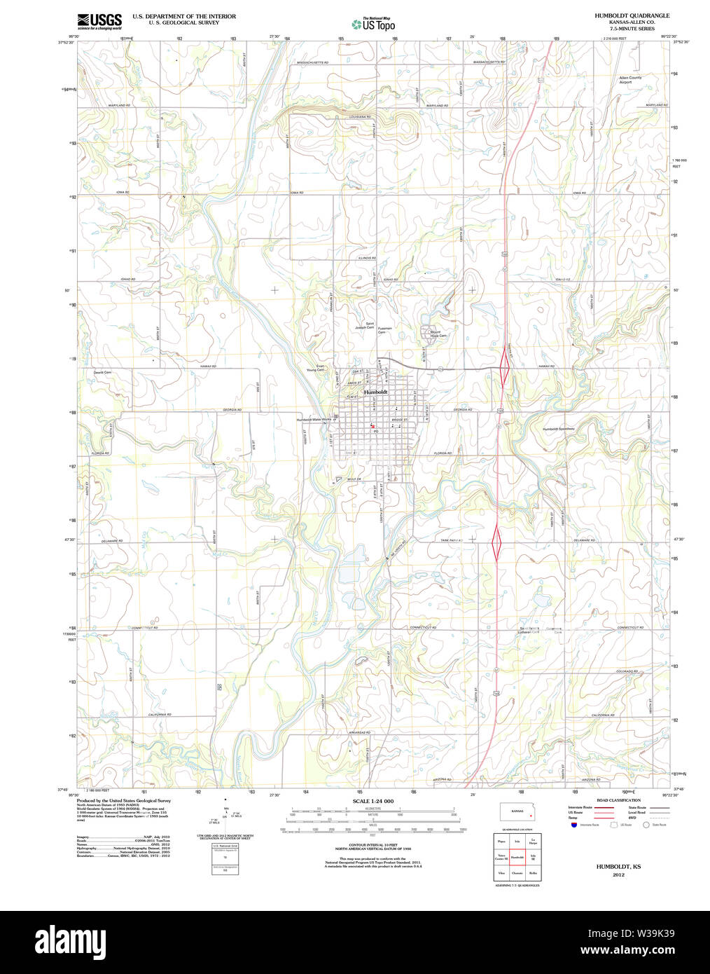 Humboldt kansas map hi-res stock photography and images - Alamy