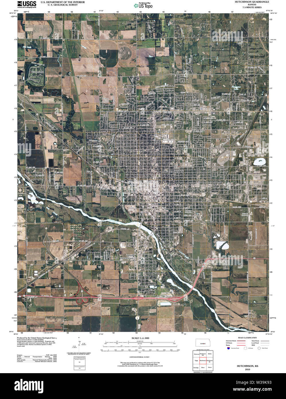 Map of hutchinson hi-res stock photography and images - Alamy