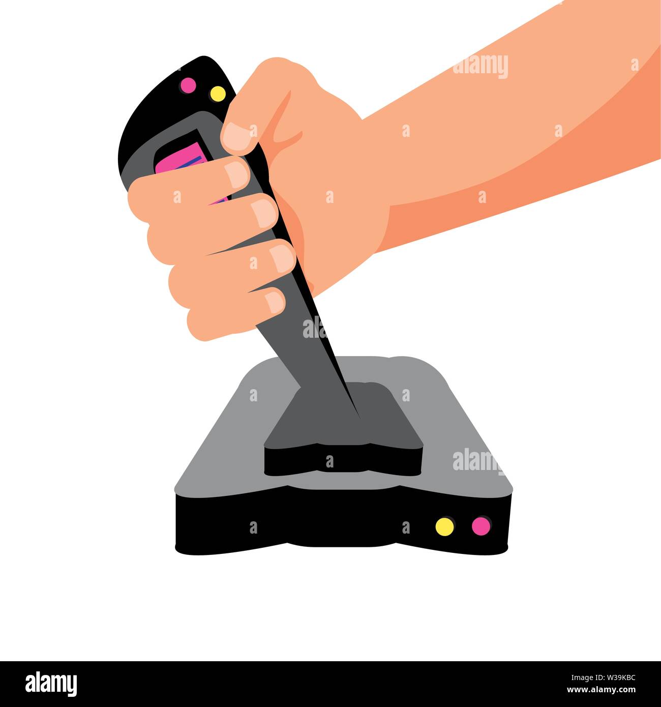 gamer hand using video game joystick control vector illustration design ...