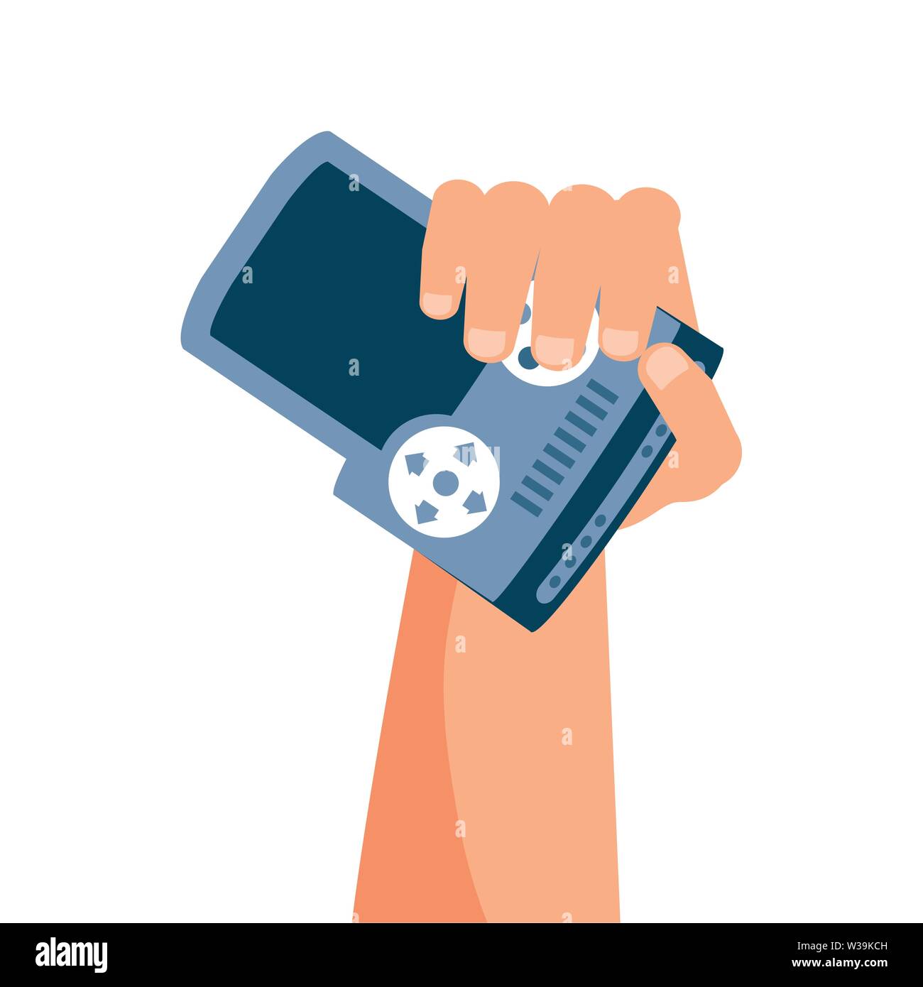 gamer hand with handle video game device vector illustration design ...
