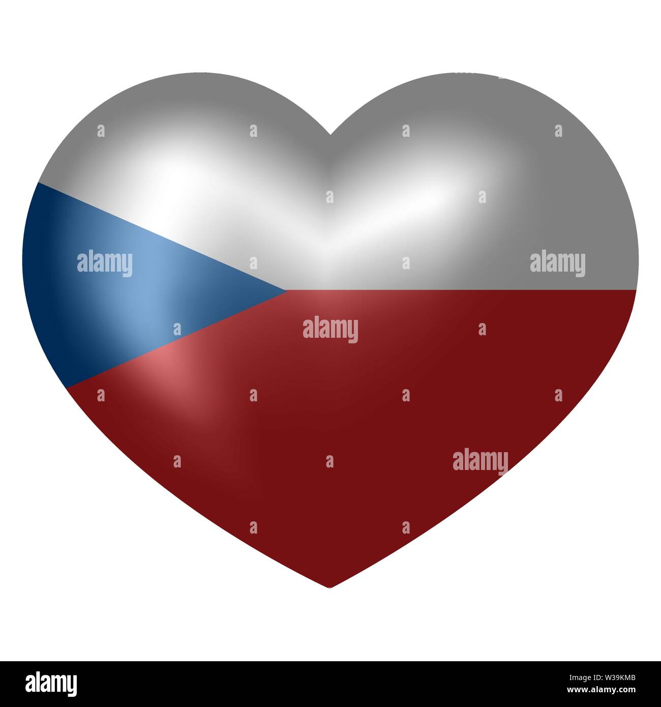 flag of Czech Republic in heart shape. vector illustration Stock Vector ...