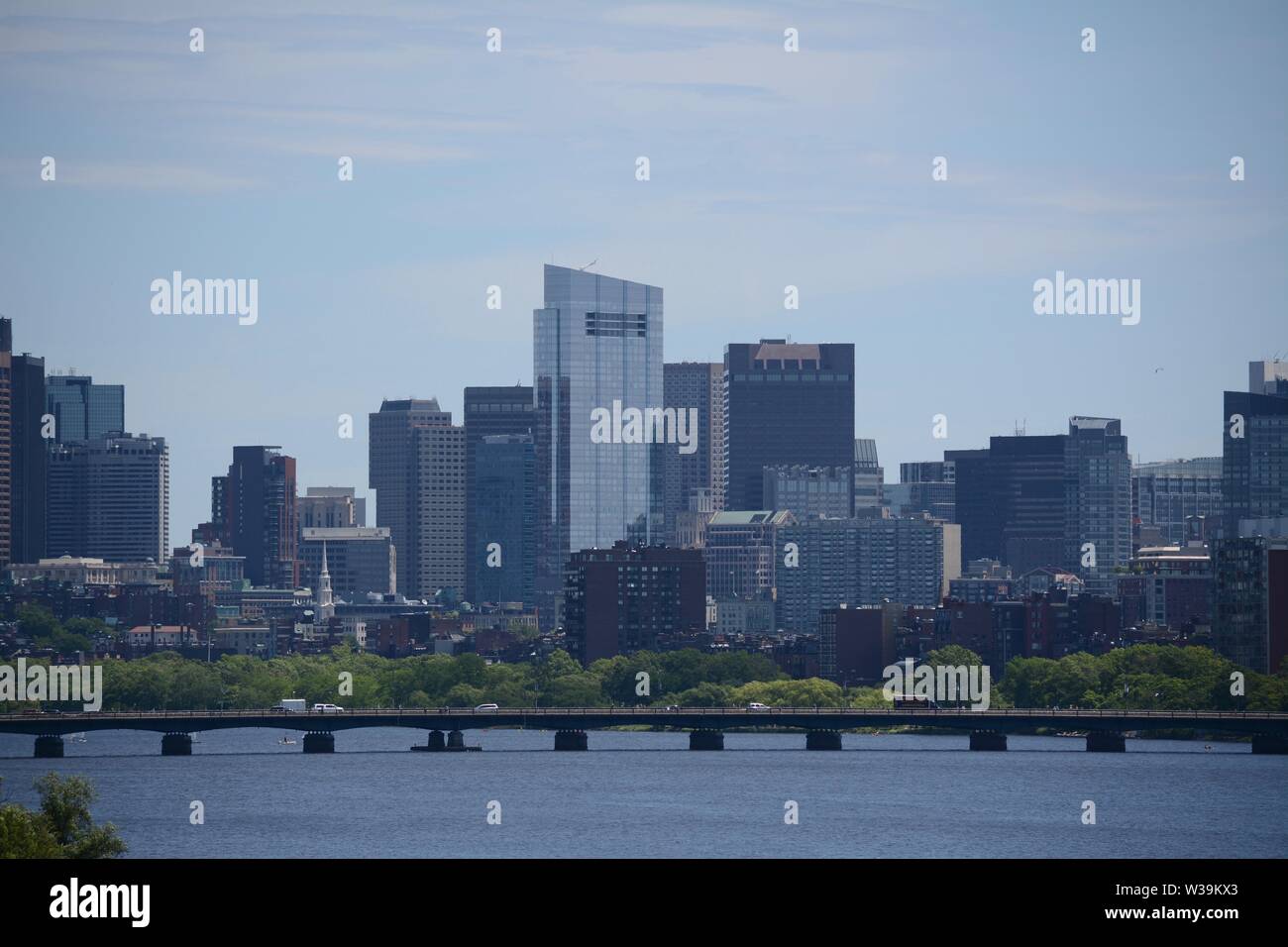 View of the Boston skyline as seen from the Charles River, Cambridge ...