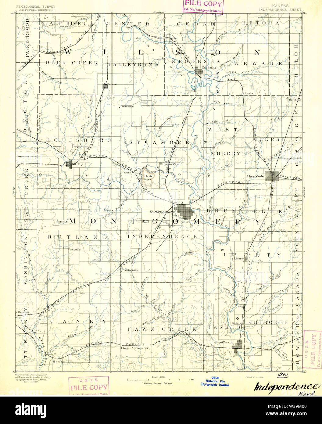 Map of independence kansas hi-res stock photography and images - Alamy
