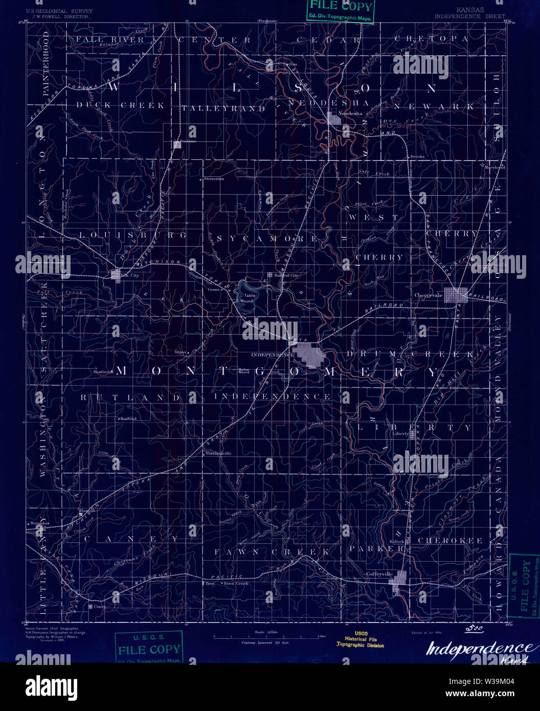 Independence kansas map hi-res stock photography and images - Alamy
