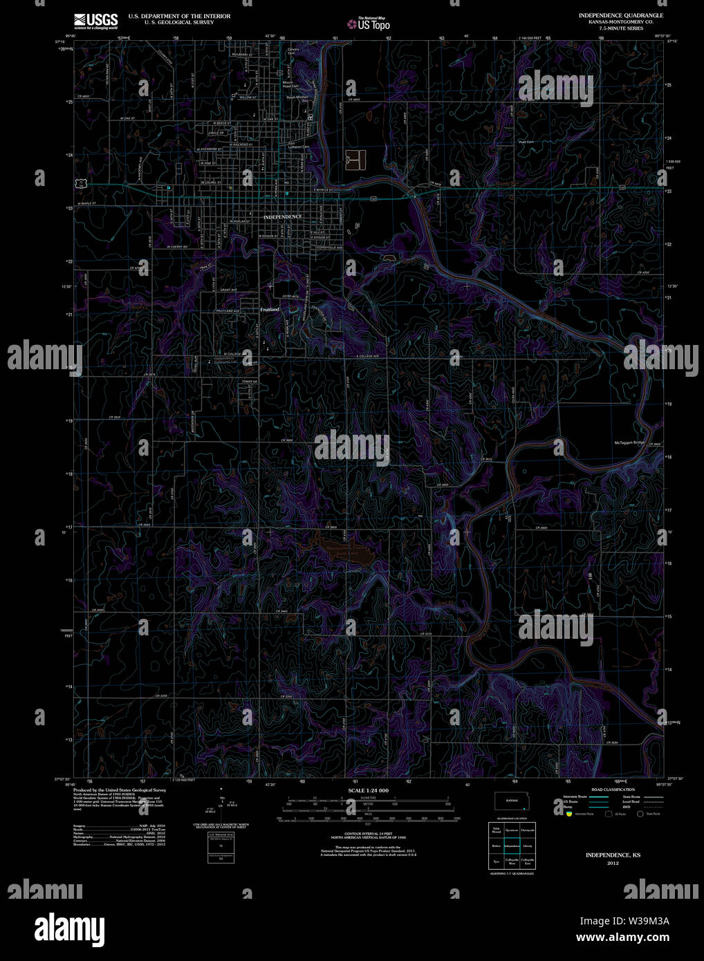 Map of independence kansas hi-res stock photography and images - Alamy