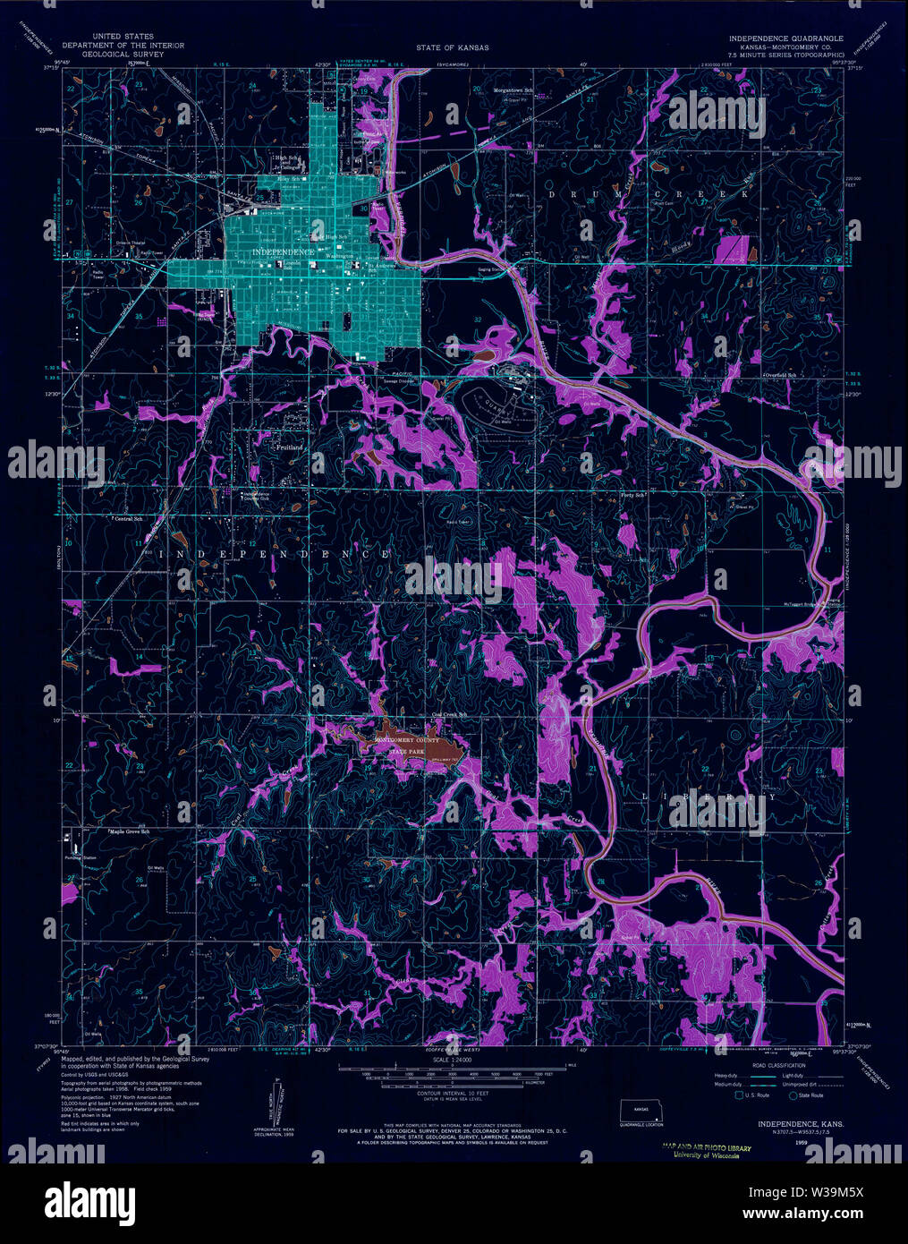Map of independence kansas hi-res stock photography and images - Alamy