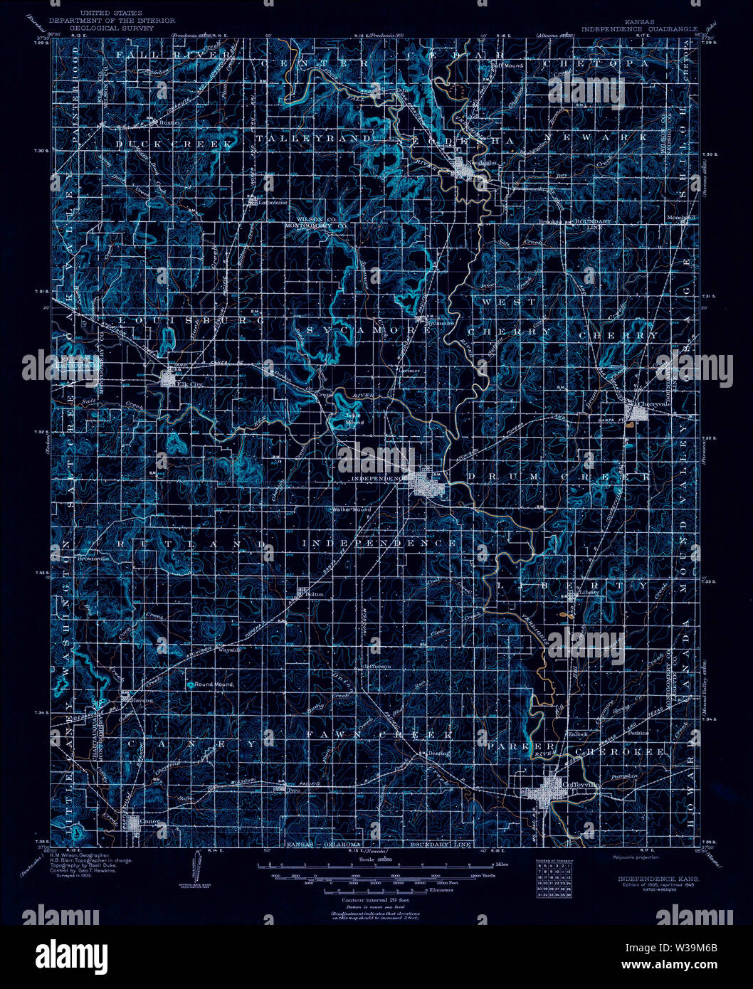 Map of independence kansas hi-res stock photography and images - Alamy