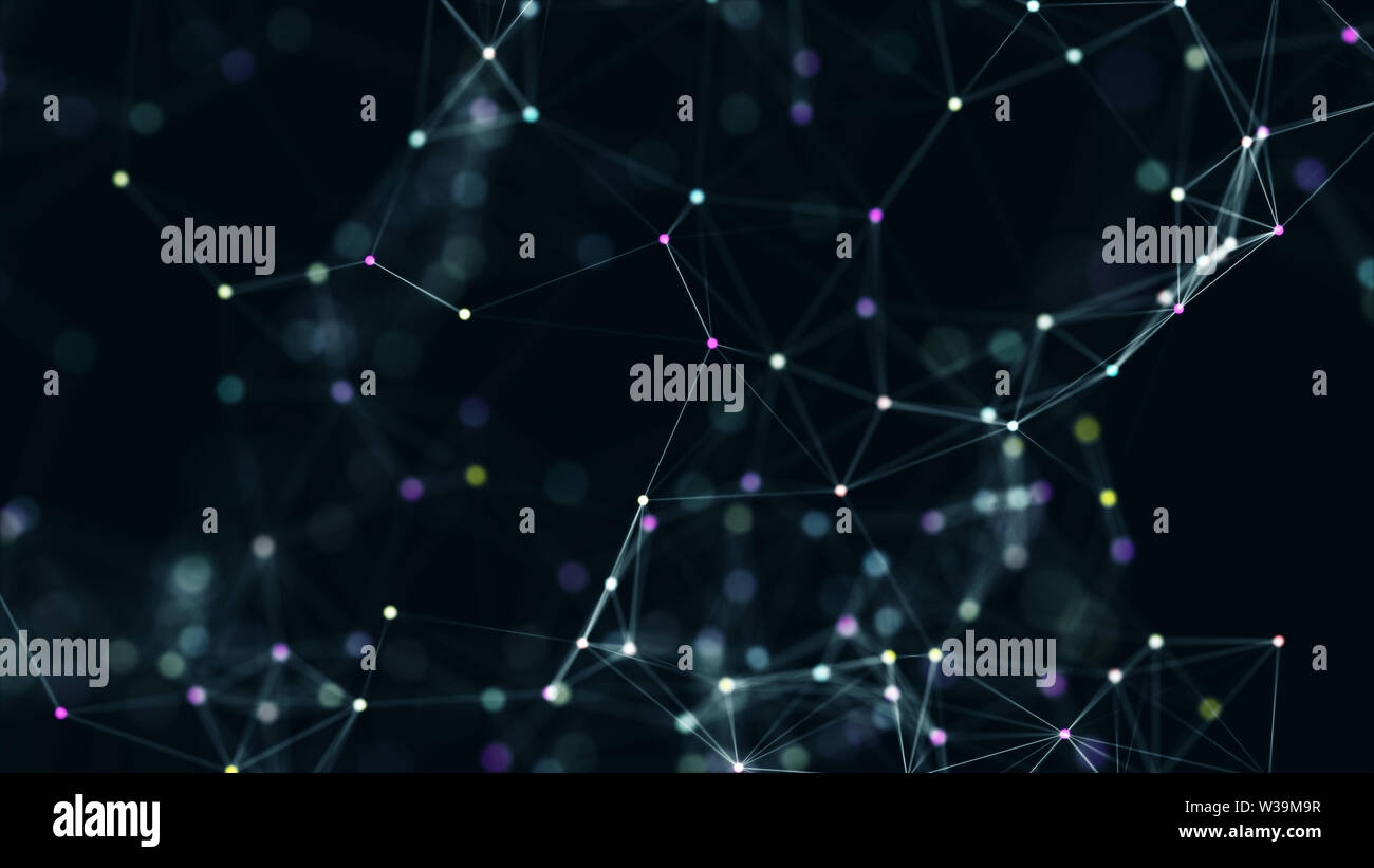 Abstract Plexus Blue Geometrical Shapes. Connection And Web Concept. Digital, Communication And ...