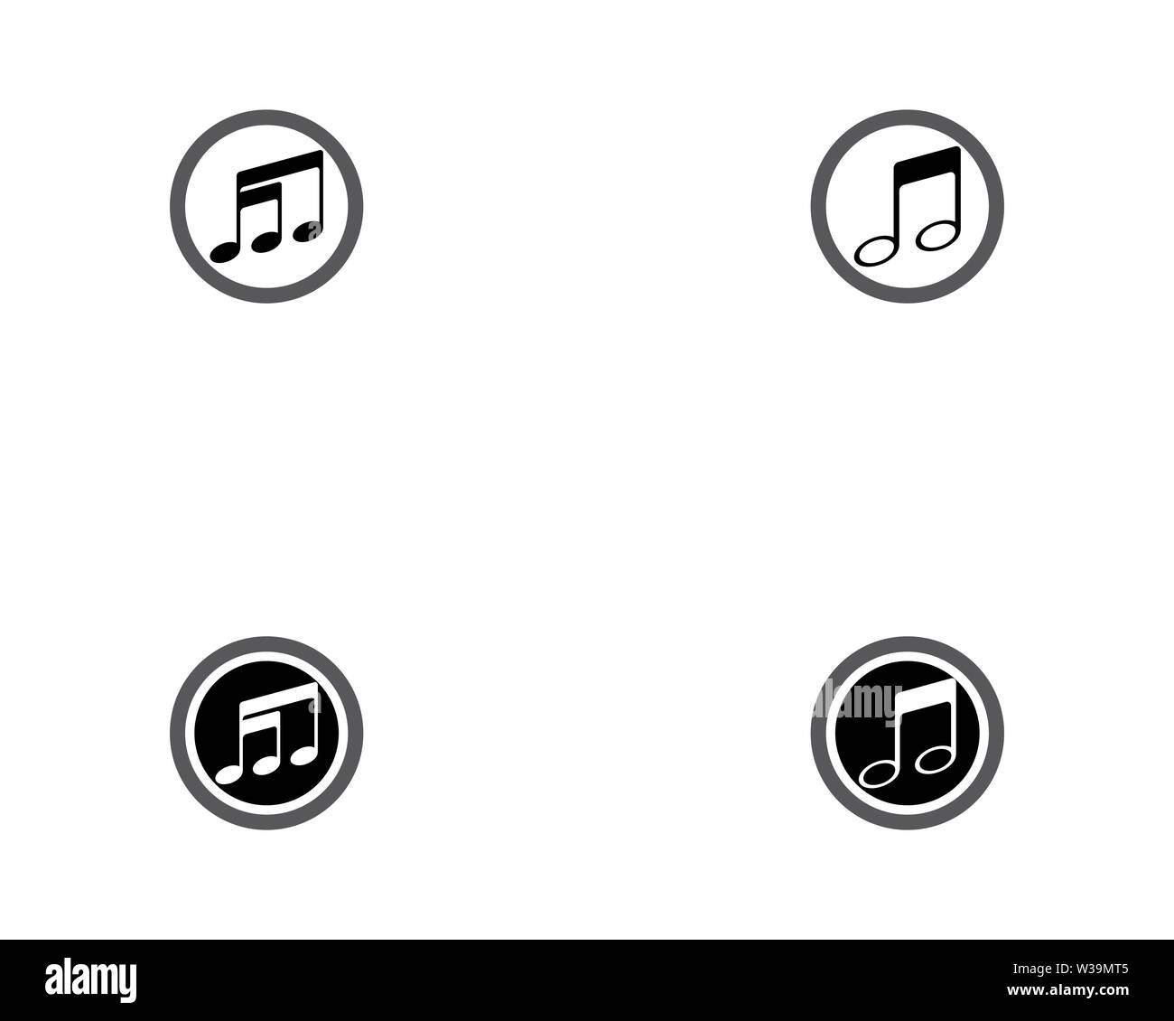 Music note Icon Vector illustration design Stock Photo - Alamy