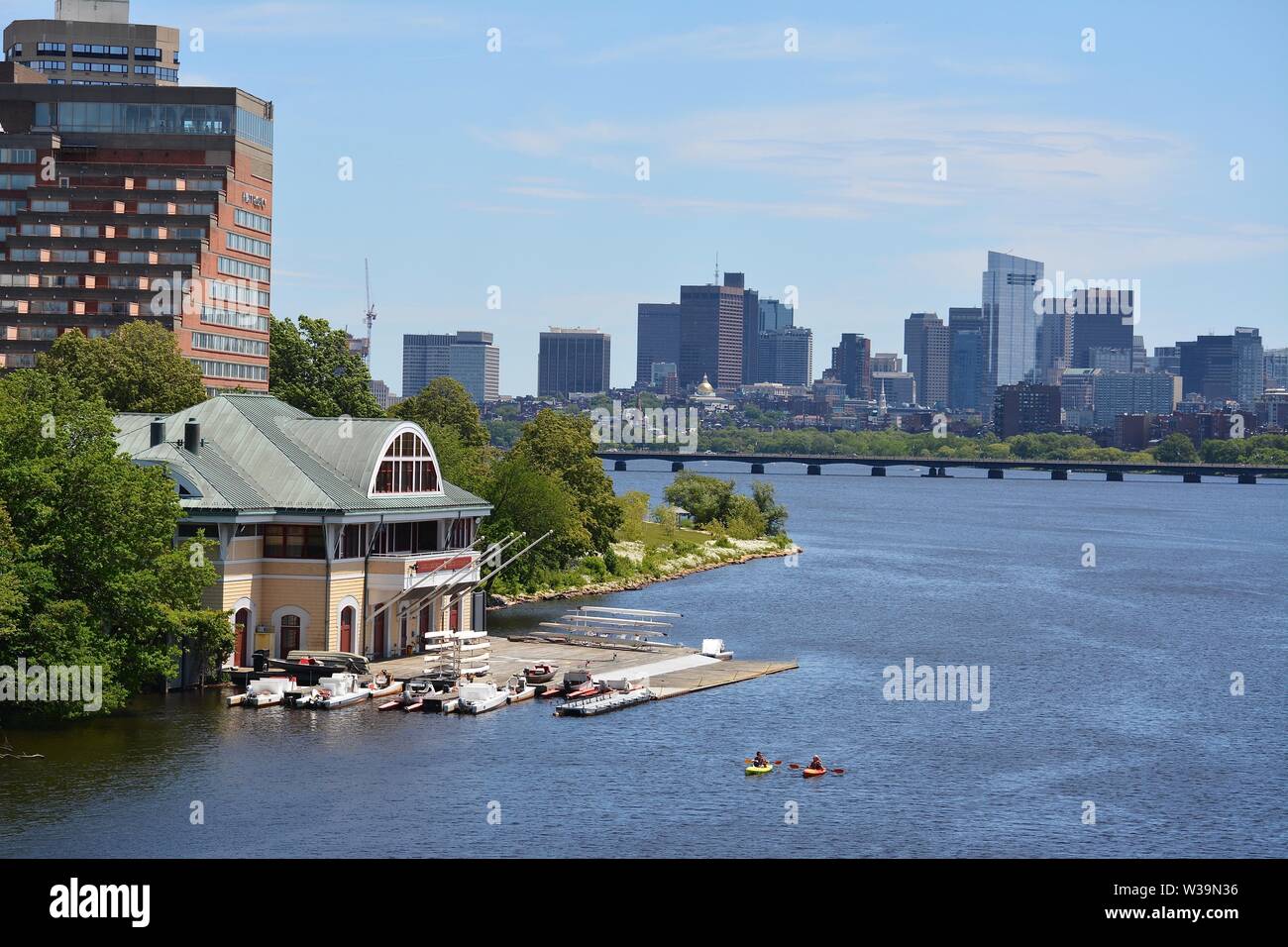 View of the Boston skyline as seen from the Charles River, Cambridge ...