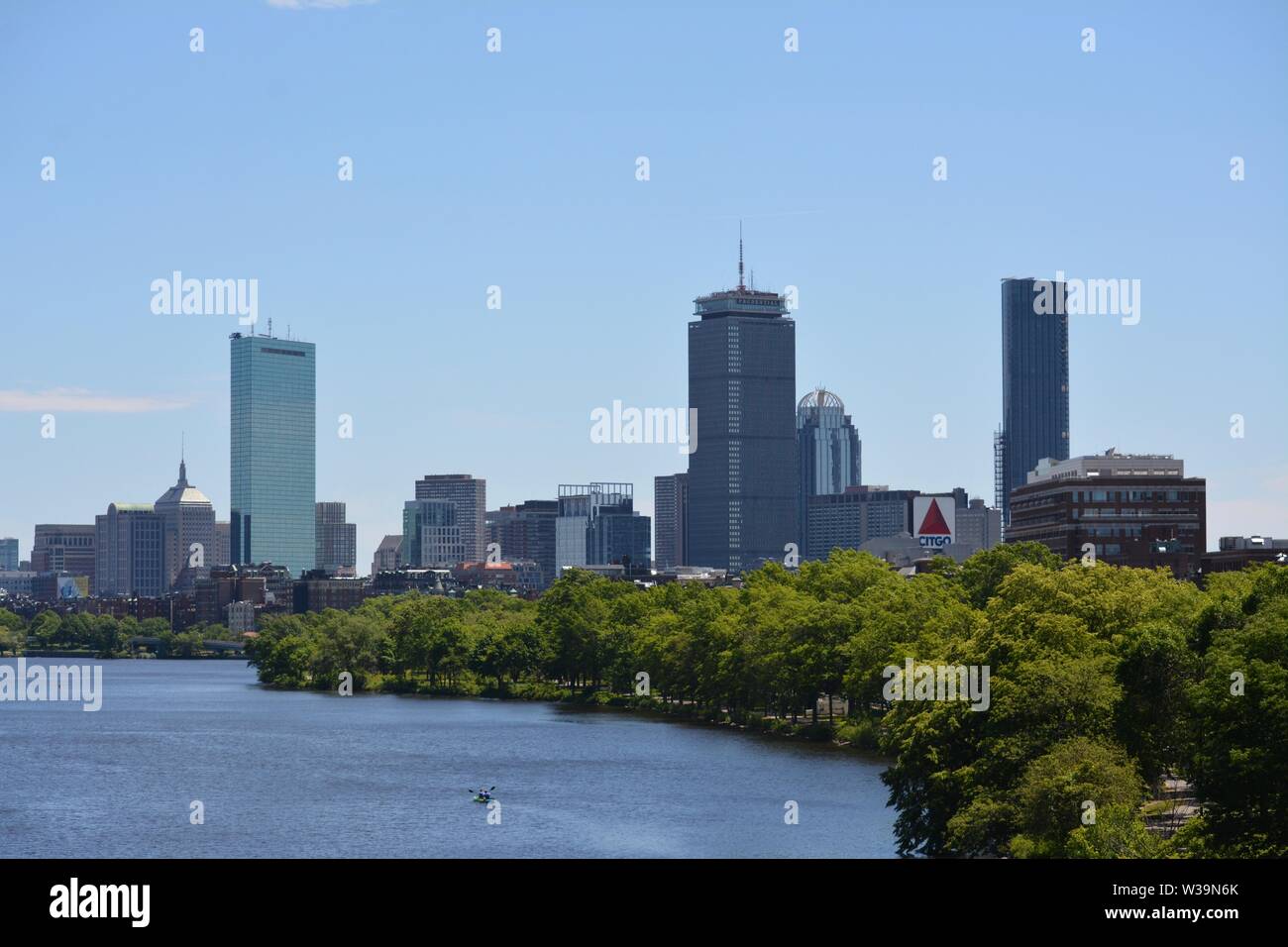 View of the Boston skyline as seen from the Charles River, Cambridge ...