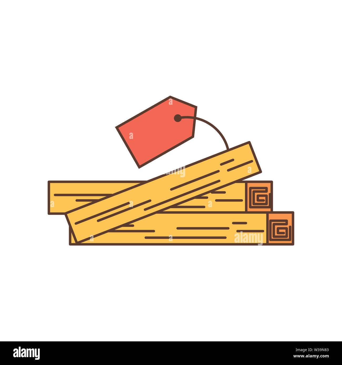 wooden tables with price tag hanging vector illustration design Stock ...