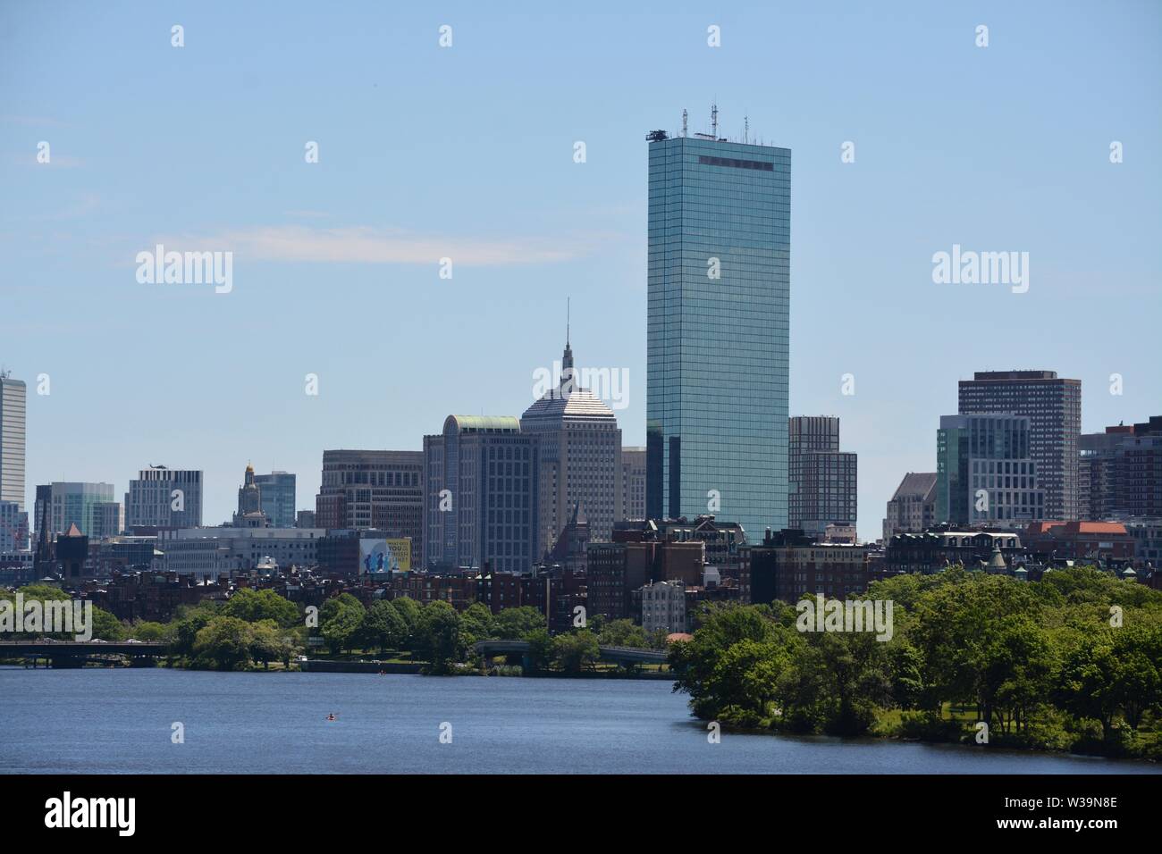 View of the Boston skyline as seen from the Charles River, Cambridge ...