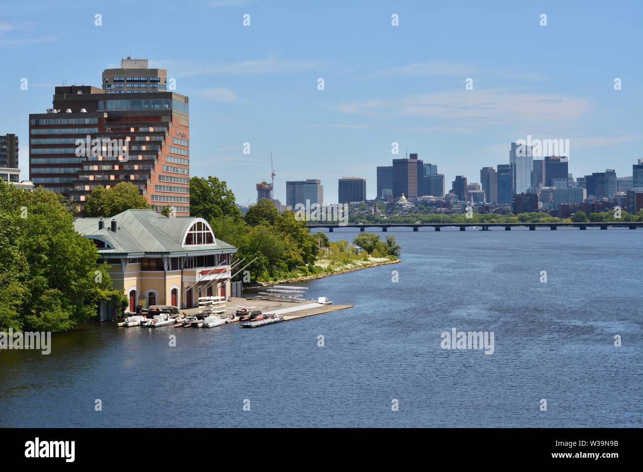 View of the Boston skyline as seen from the Charles River, Cambridge ...