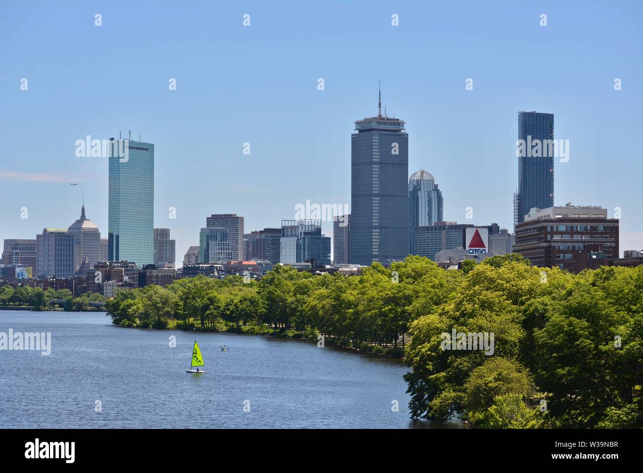 View of the Boston skyline as seen from the Charles River, Cambridge ...