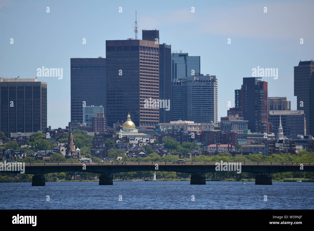 View of the Boston skyline as seen from the Charles River, Cambridge ...