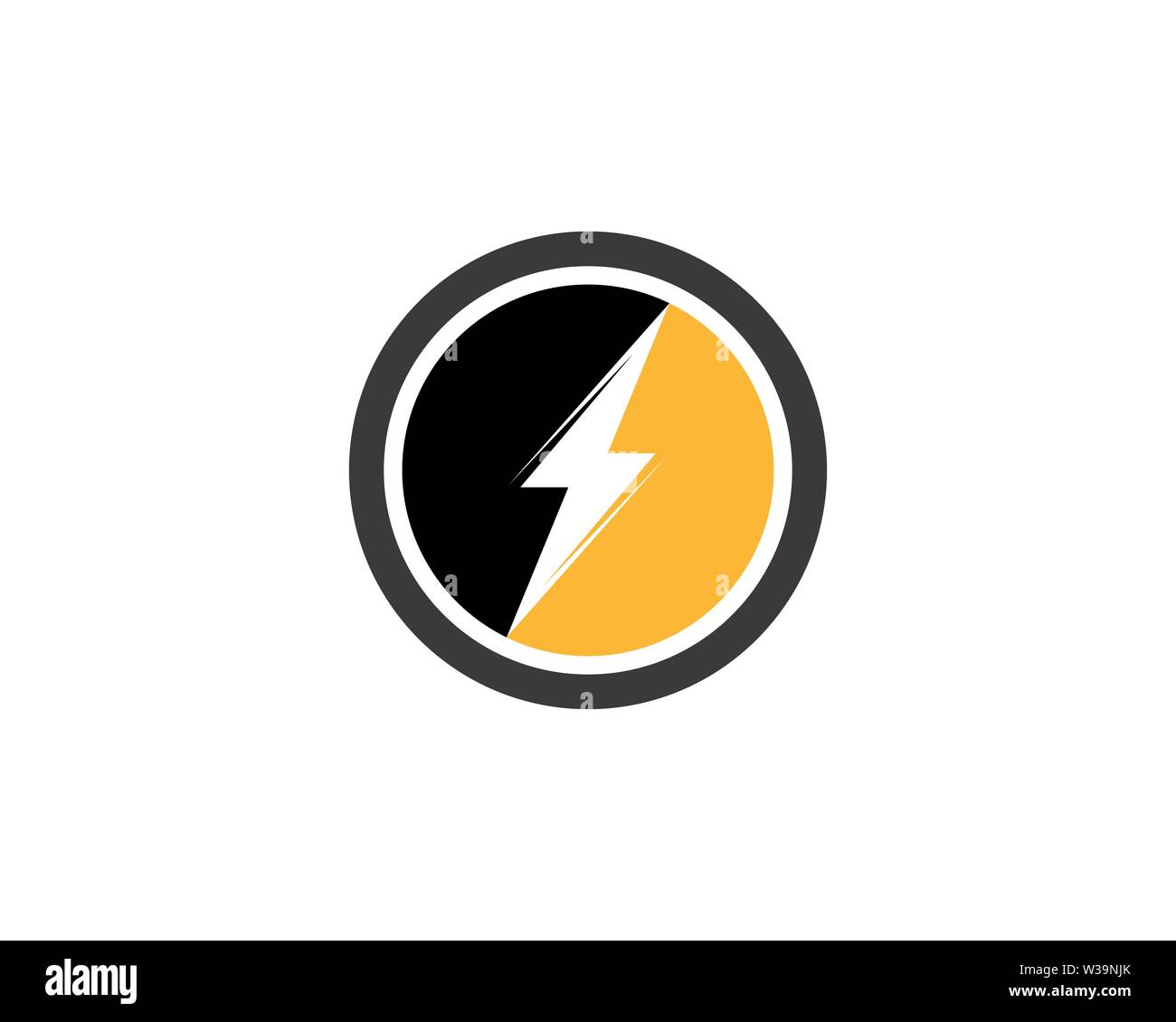 lightning icon logo and symbols template Stock Photo - Alamy