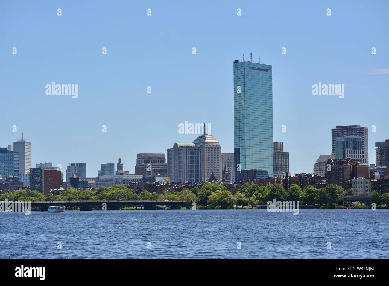 View of the Boston skyline as seen from the Charles River, Cambridge ...