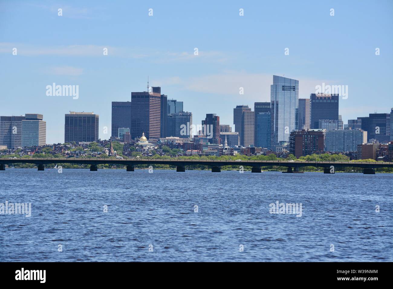View of the Boston skyline as seen from the Charles River, Cambridge ...