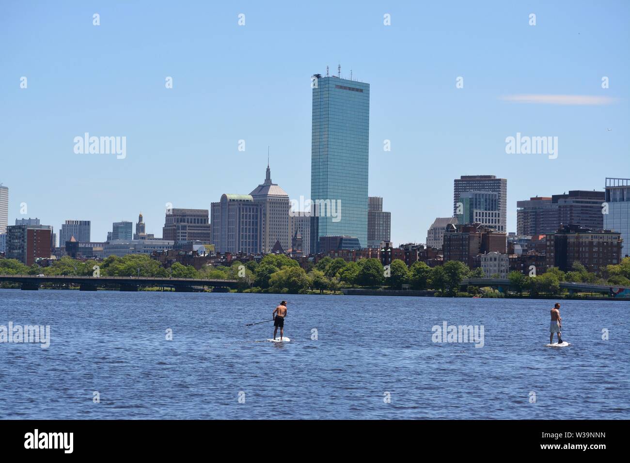 The Boston skyline as seen from across the Charles River, Cambridge ...