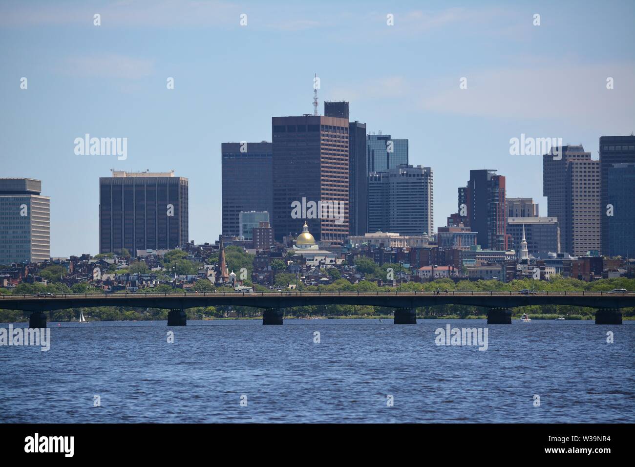 View of the Boston skyline as seen from the Charles River, Cambridge ...