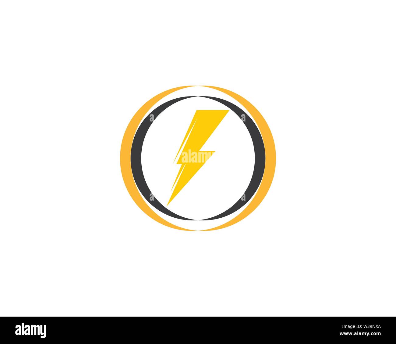 lightning icon logo and symbols template Stock Photo - Alamy