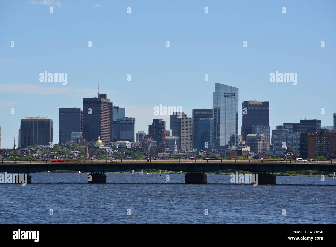 View of the Boston skyline as seen from the Charles River, Cambridge ...