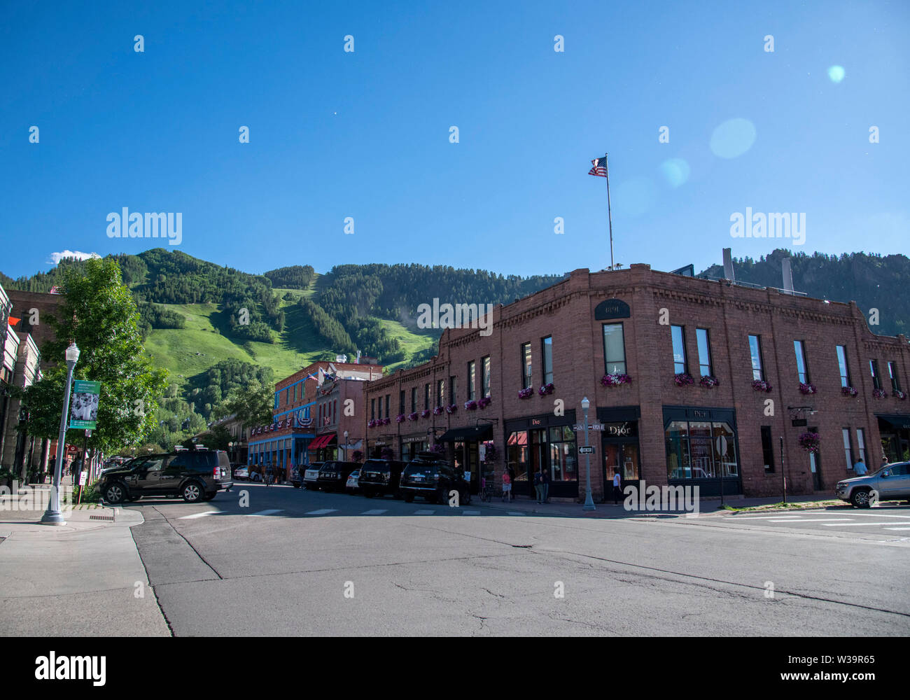 July 04, 2019: The Dior Building in downtown Aspen, Colorado Albert ...