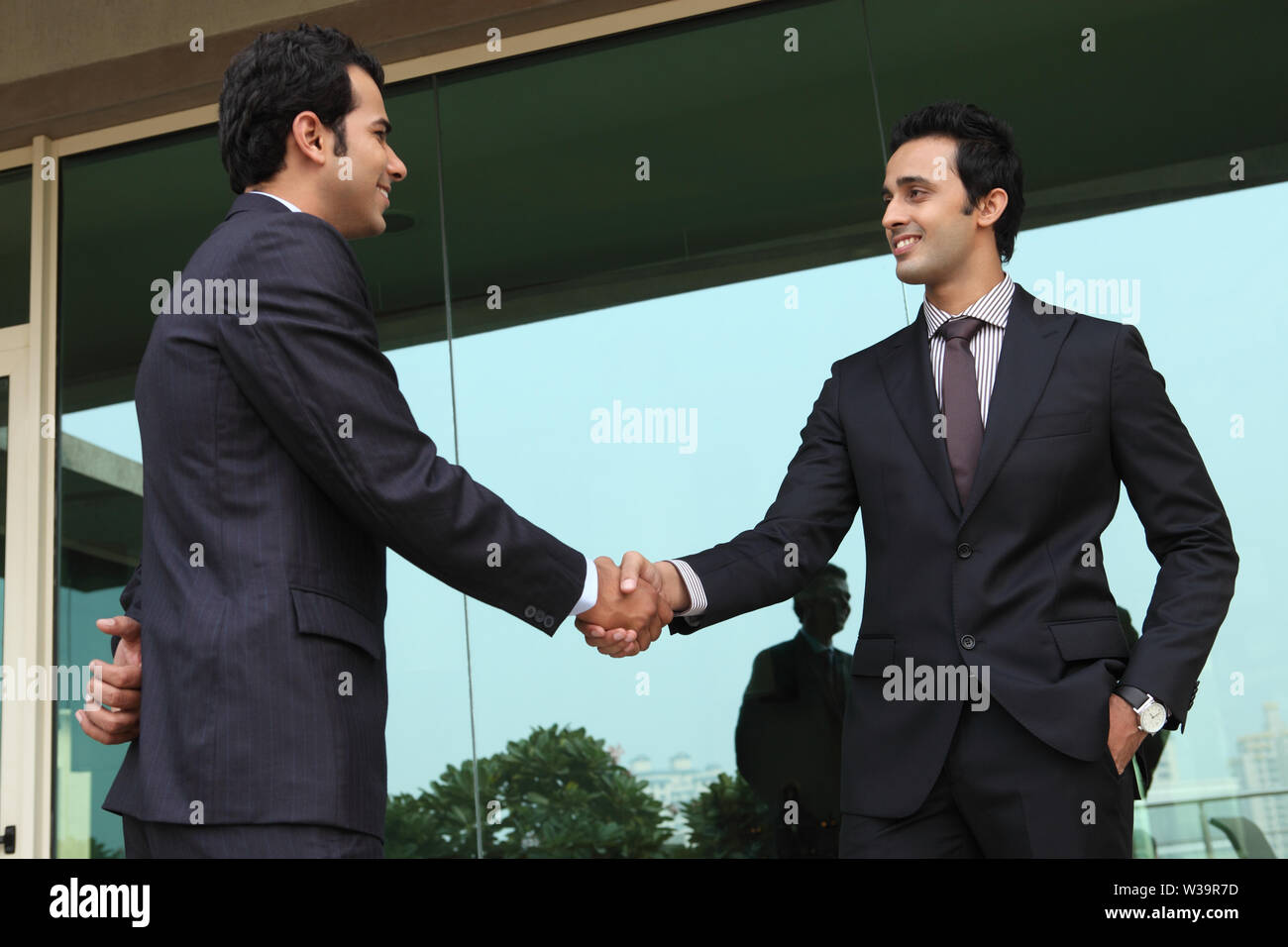Two business executives shaking hands Stock Photo - Alamy
