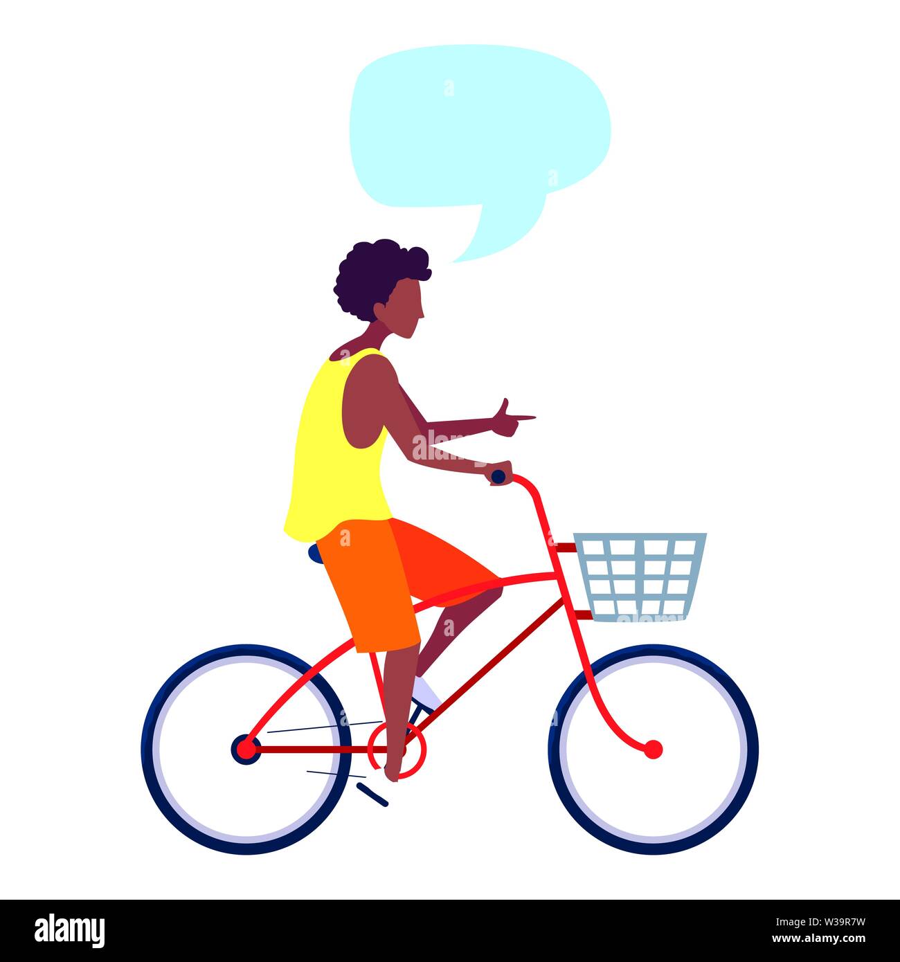 man talk bubble riding bicycle activity image on white background ...