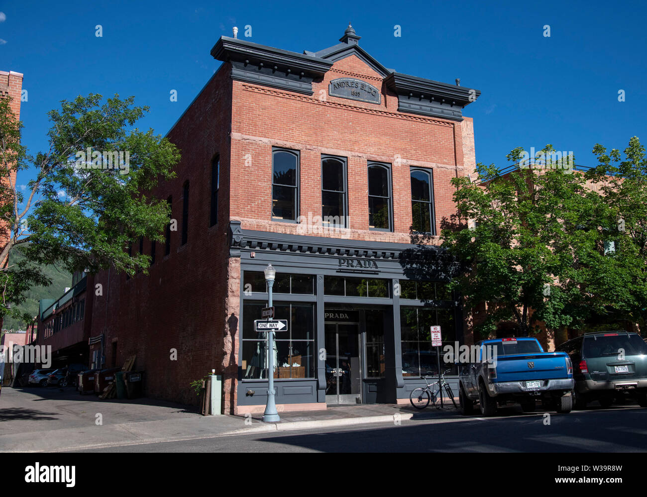 July 04, 2019: The Prada retail store is in the historic Andres ...