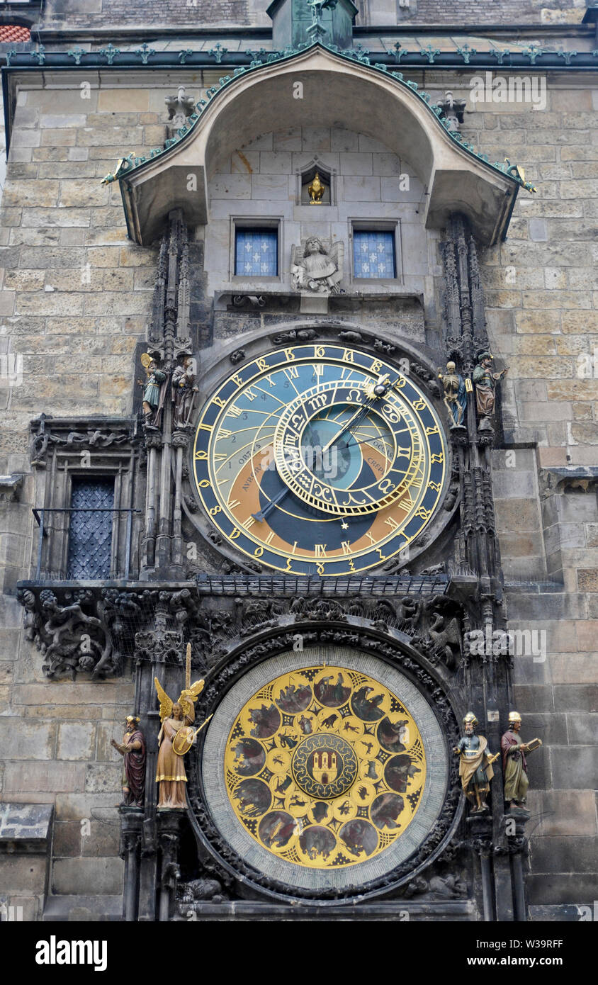 Prague astronomical clock - Prague Orloj, Czech Republic Stock Photo ...