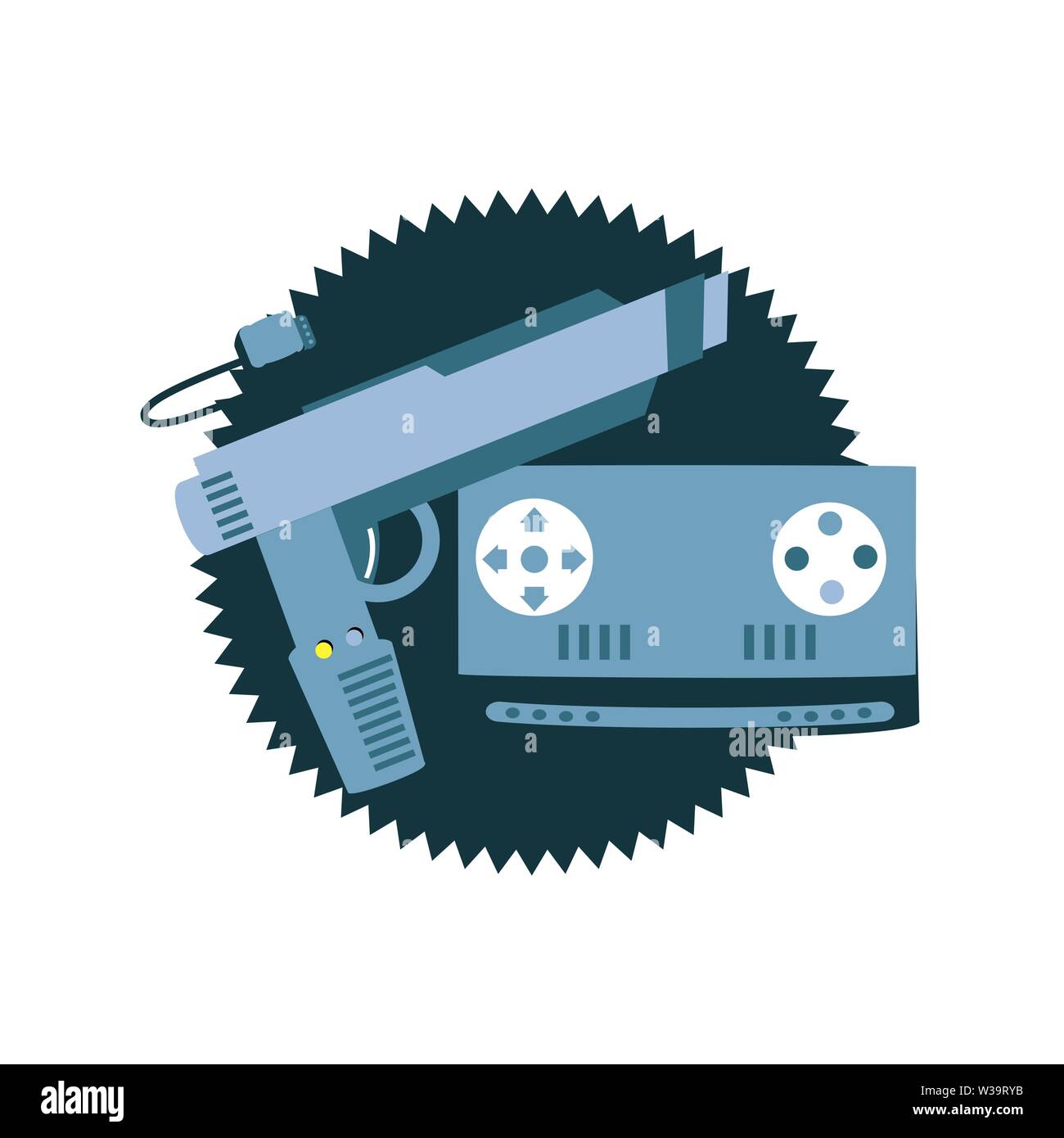 gun weapon video game with control vector illustration design Stock ...