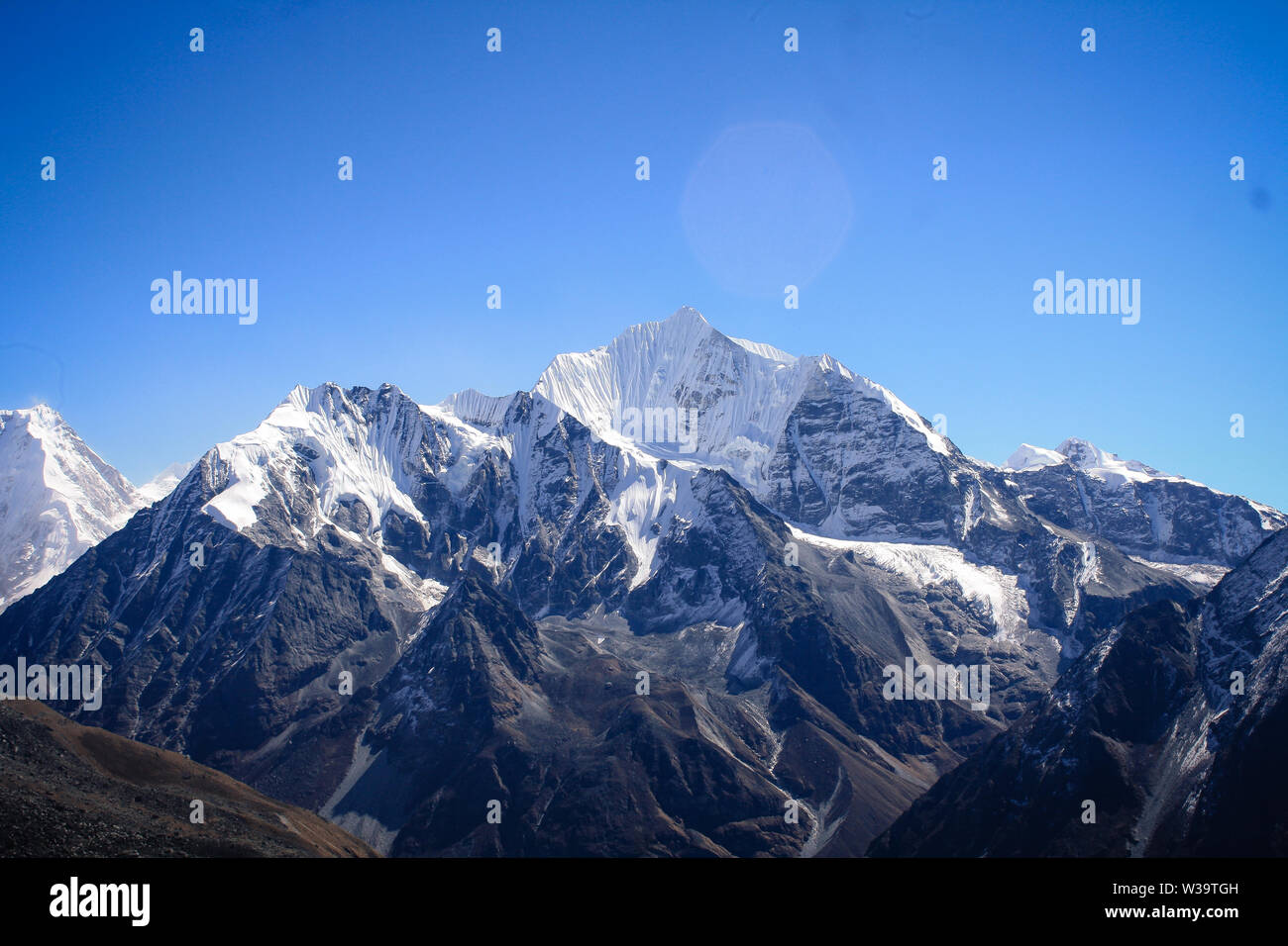 Majestic Panoramic view of Mount Shisapagma (Tibetan Mountain) from ...