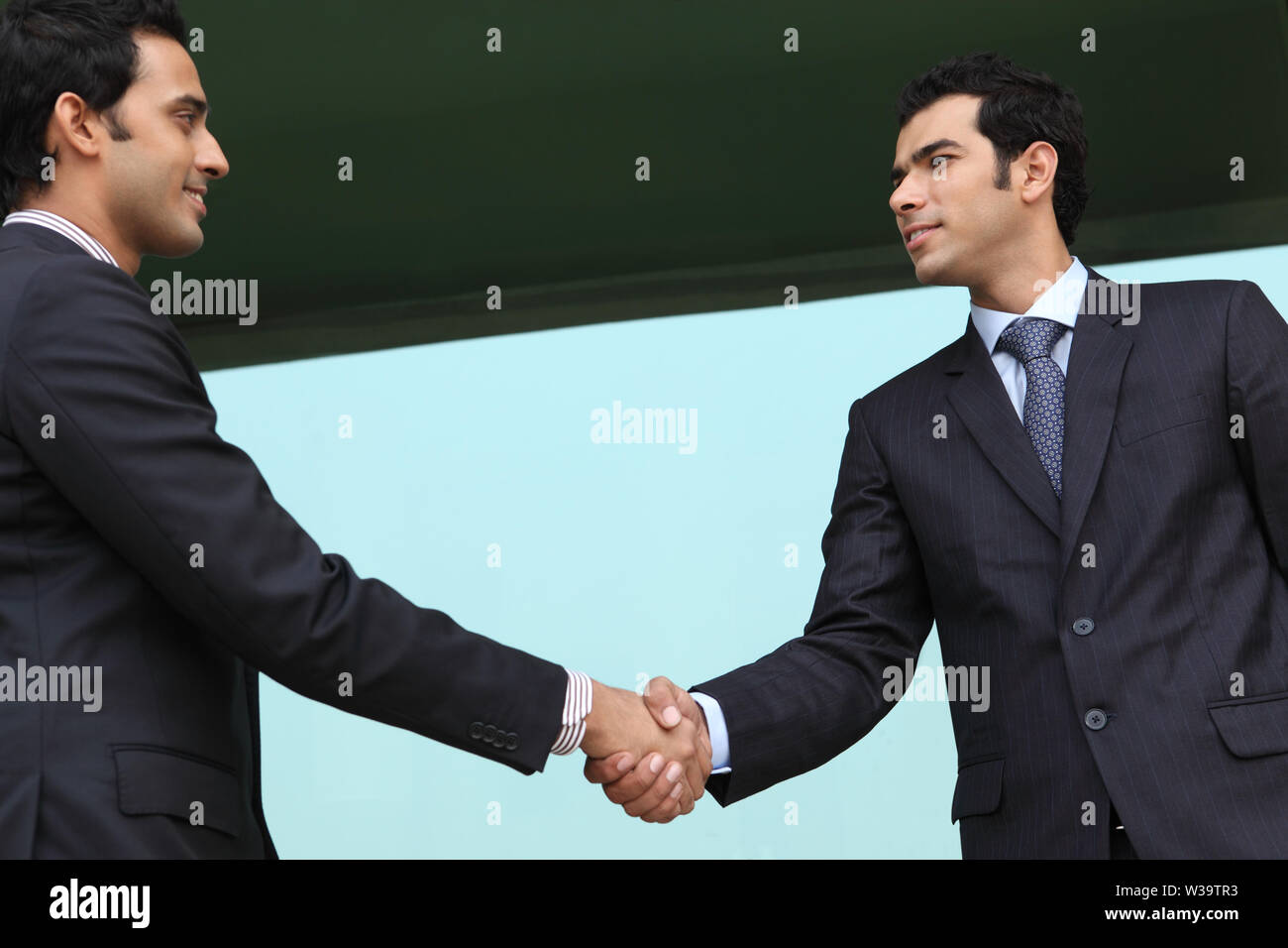 Two business executives shaking hands Stock Photo - Alamy
