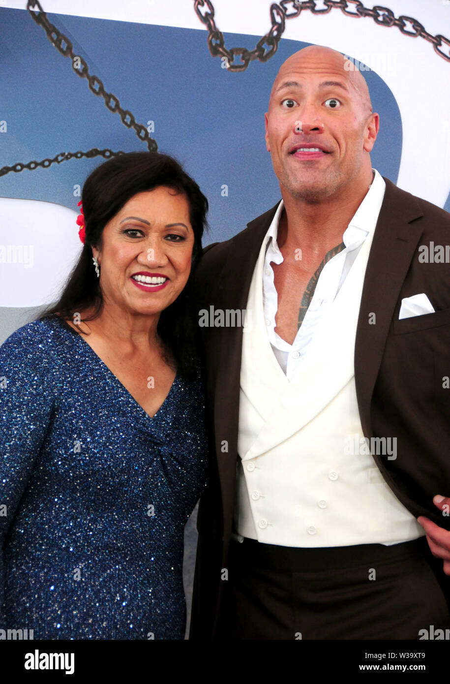 Hollywood, California, USA 13th July 2019 Actor Dwayne Johnson and ...