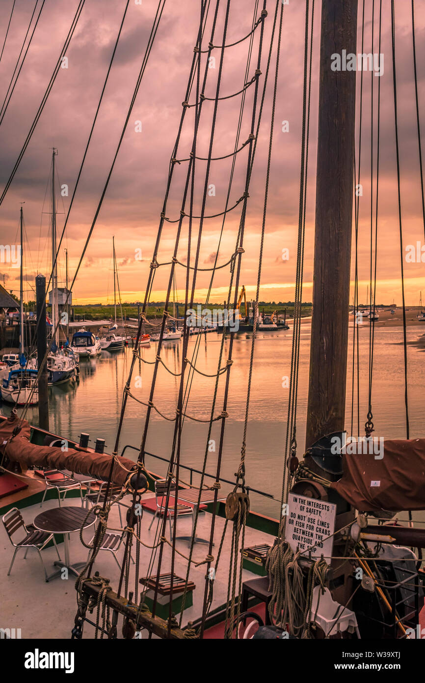 Sunset in Wells next the Sea Stock Photo - Alamy
