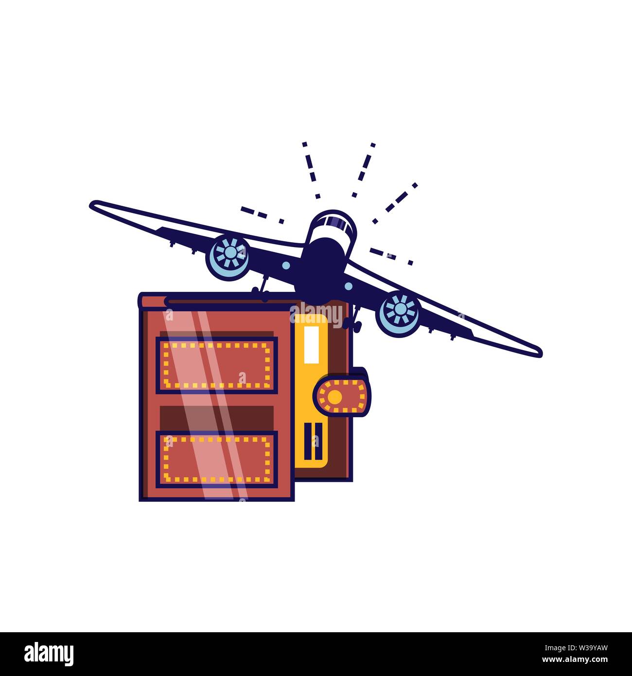 airplane flying with wallet money vector illustration design Stock ...