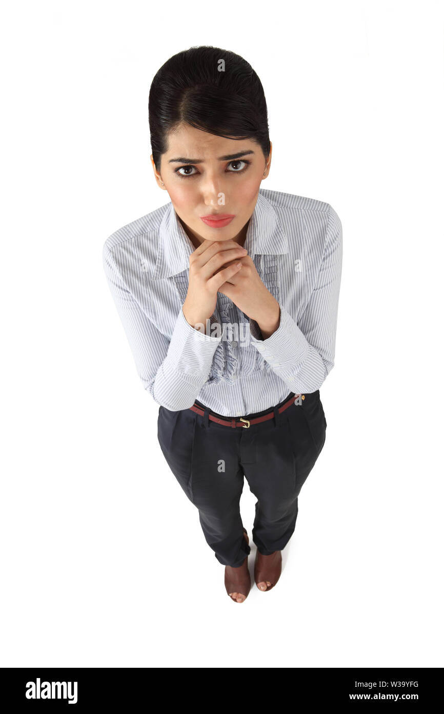 Indian woman fear scared Cut Out Stock Images & Pictures - Alamy