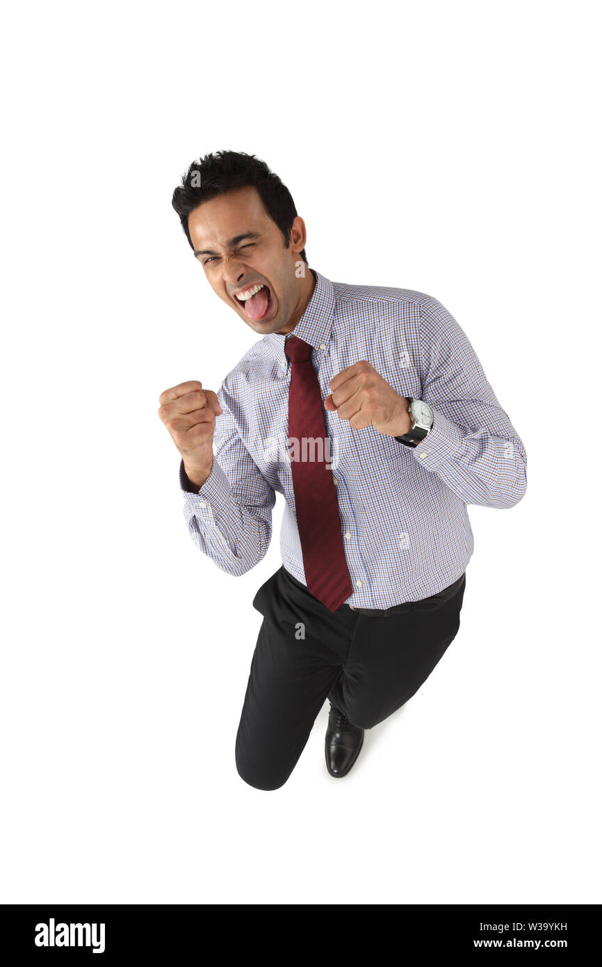 Man punching air Cut Out Stock Images & Pictures - Alamy