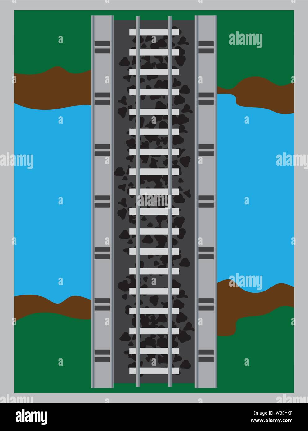 top view of railway bridge vector Stock Vector Image & Art - Alamy