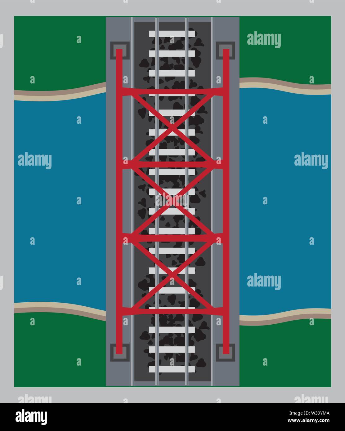 top view of railway bridge vector Stock Vector Image & Art - Alamy